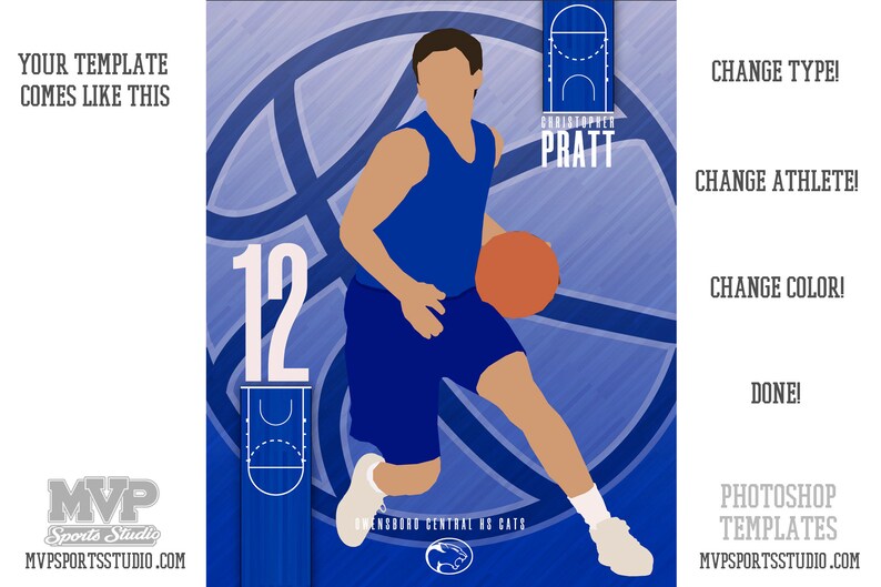 MVP Sports Studio Basketball Photoshop Template 010, Basketball Poster ...