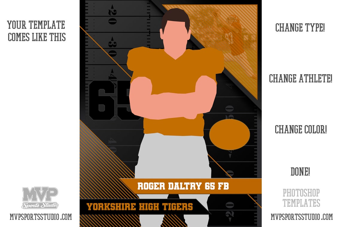 MVP Sports Studio Football Photoshop Template 170, Template, Photoshop ...