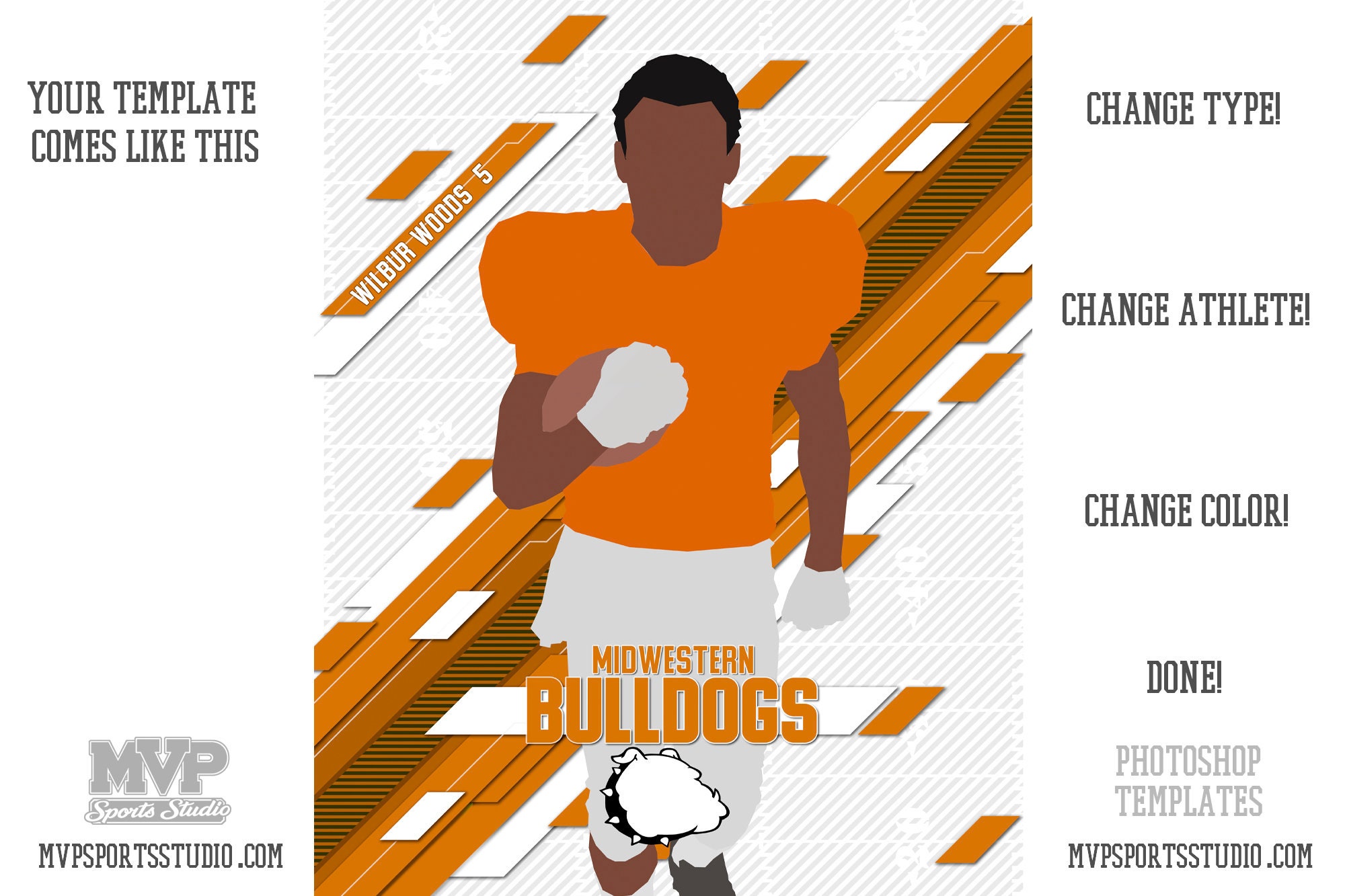 MVP Sports Studio Football Photoshop Template 110, Template, Photoshop ...