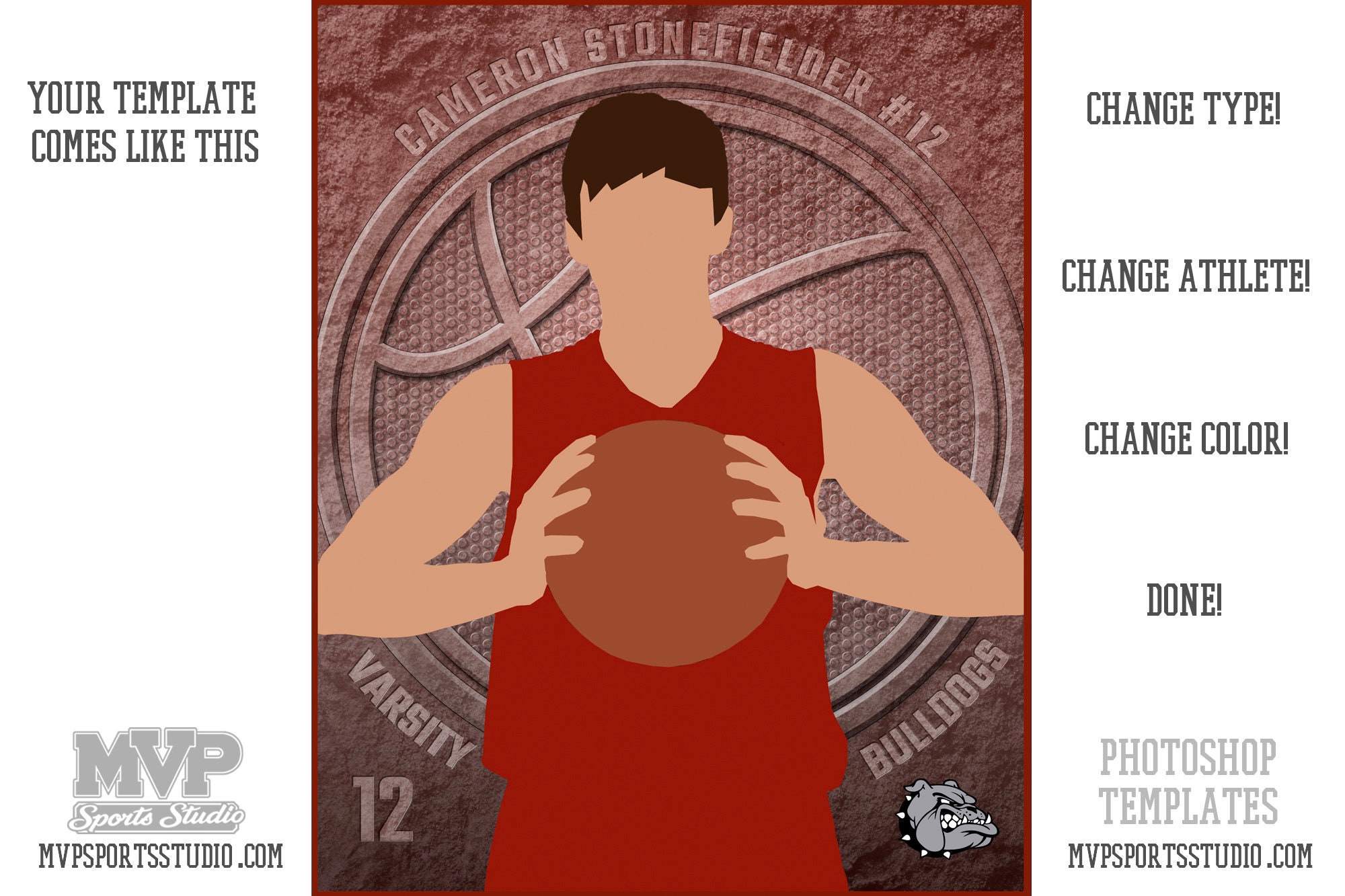 MVP Sports Studio Basketball Photoshop Template 090, Basketball Poster ...