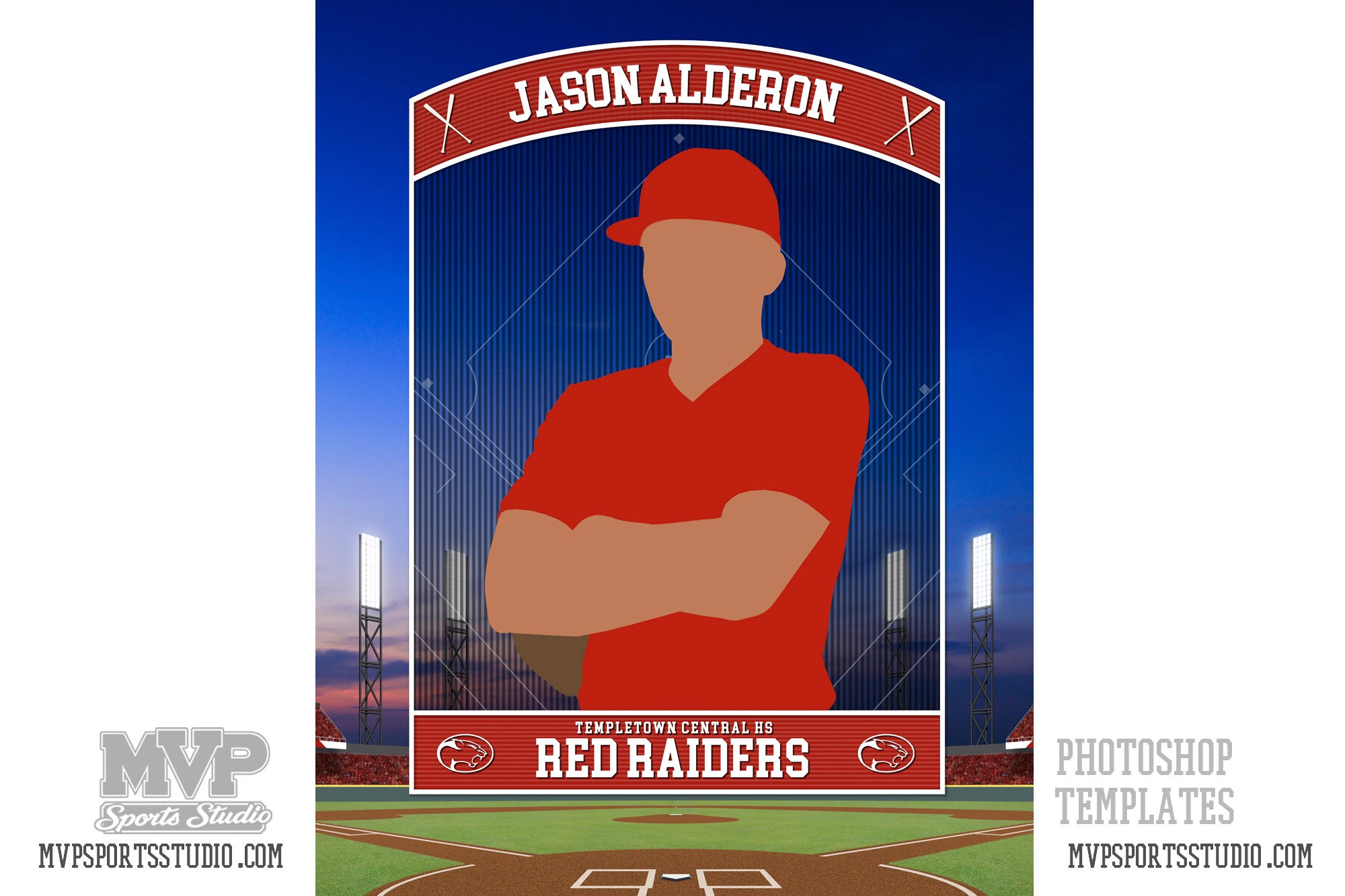 MVP Sports Studio Baseball Photoshop Template 050, Baseball Poster ...