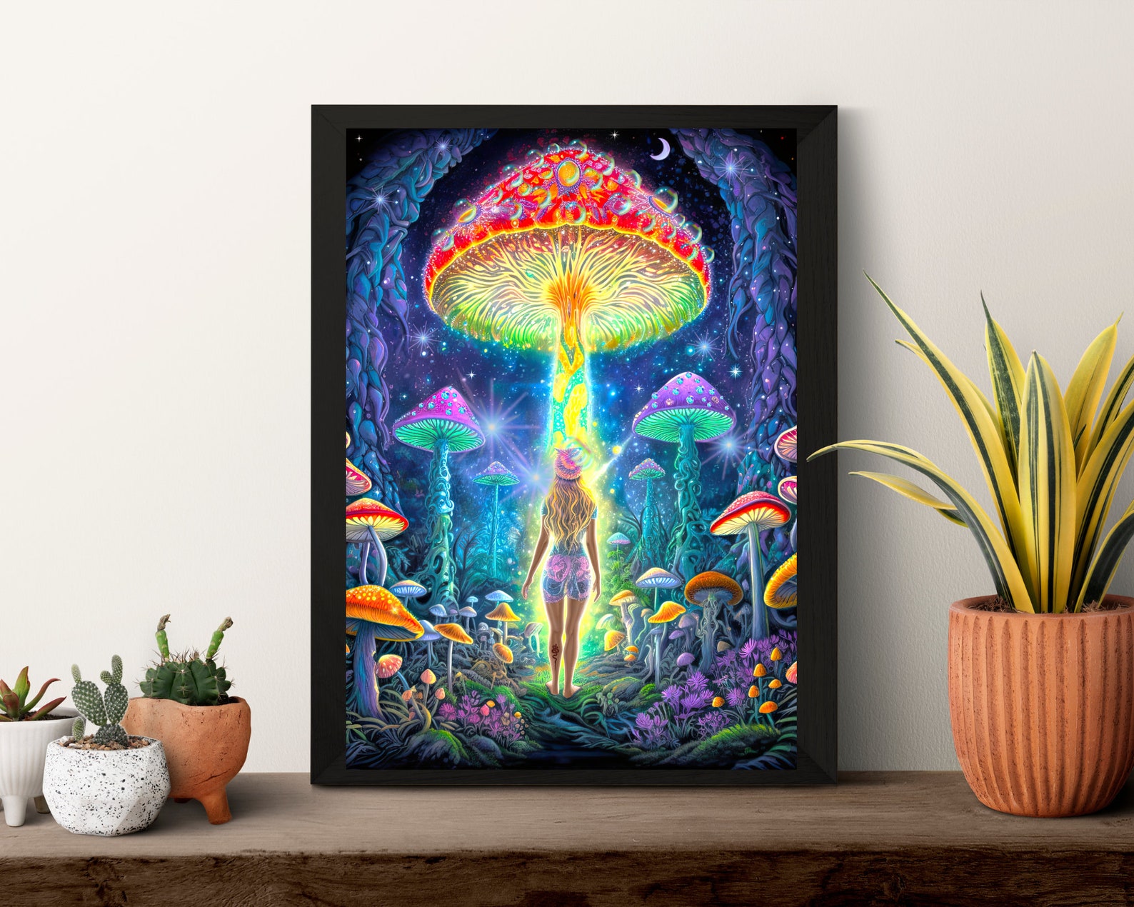 Trippy Art Print Alice Mushroom Poster Art Print Acid Trip Hippie ...