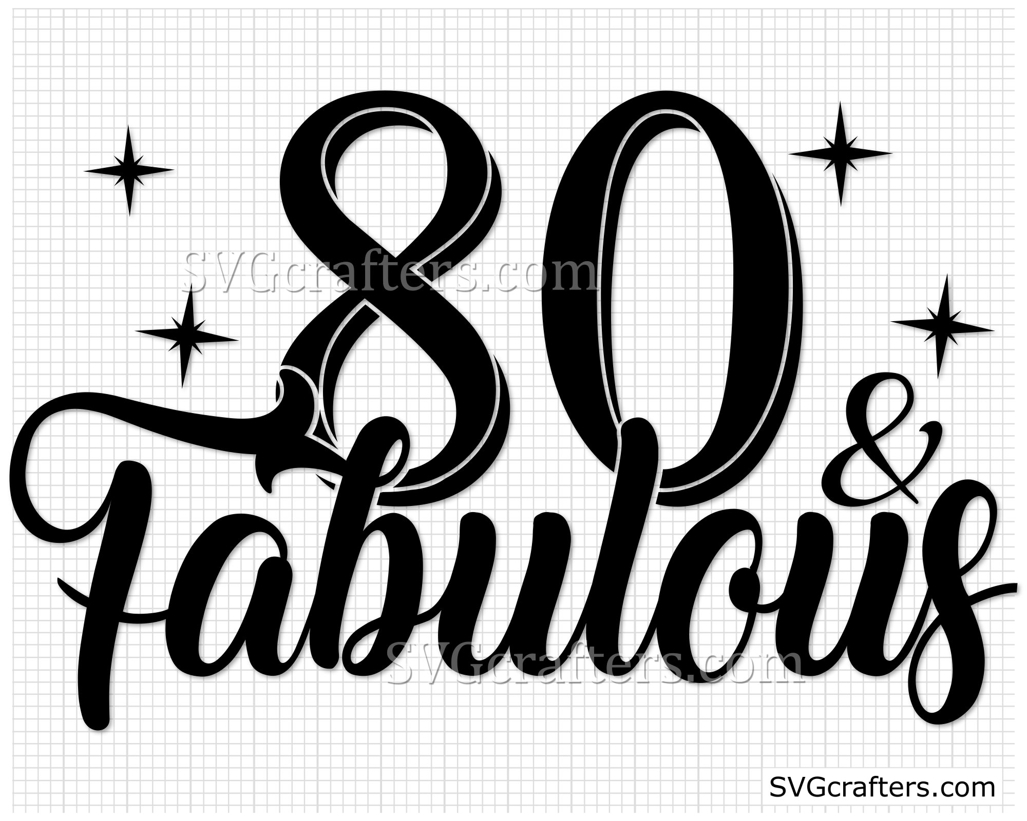 80th Birthday Svg 80 And Fabulous Svg Happy Birthday Svg 80 Etsy