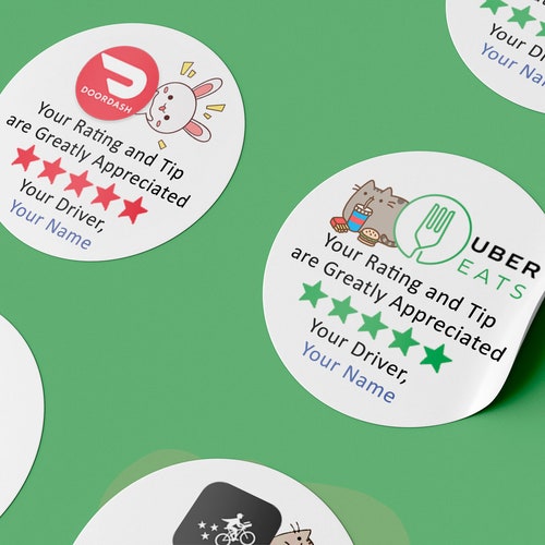 Personalized Uber Eats Labels Delivery Bag Shaped Stickers - Etsy