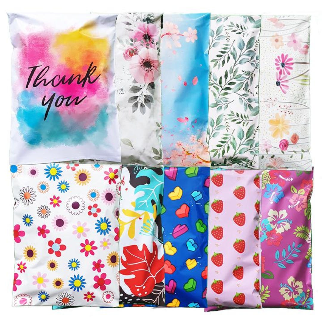 20, 40, 100, 200, 500 Designer Quality Poly Mailers, Self Adhesive ...