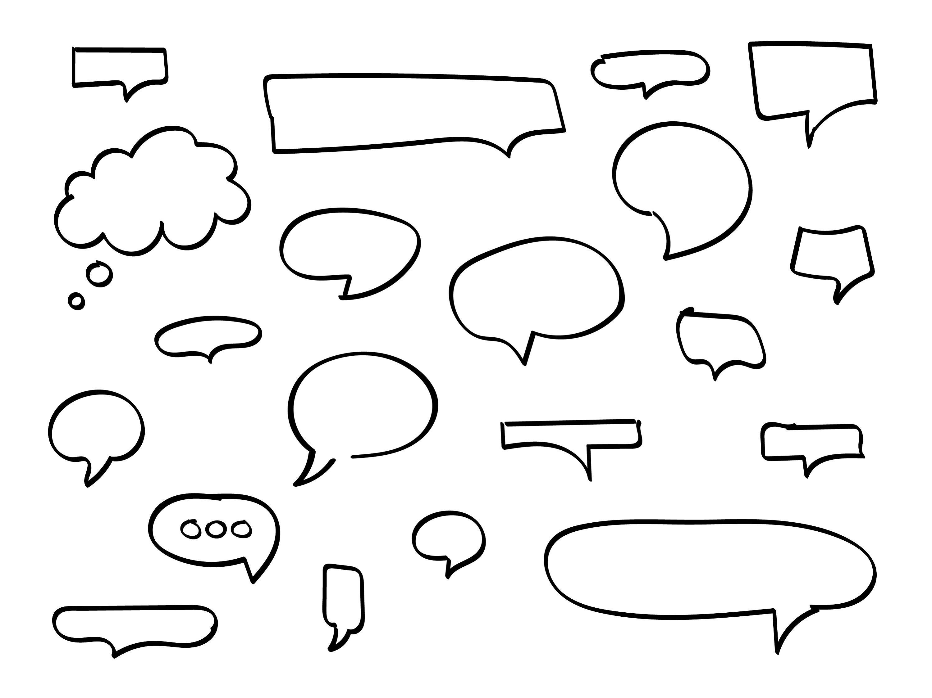 Hand-drawn Svg Speech Bubbles and Text Bubbles for Cricut Vinyl Cutouts ...