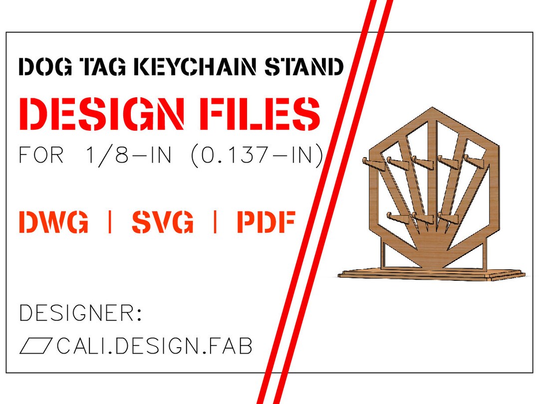 Dog Tags Keychain Keyring Stand R2 | SVG DXF | Laser Cut Files for ...