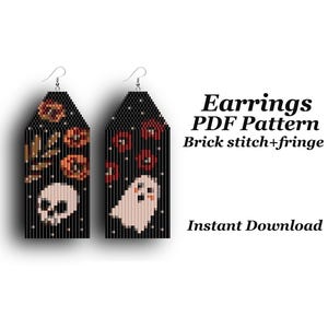 Beaded Halloween Earrings - Ghost and Skull Pattern PDF Earrings ...