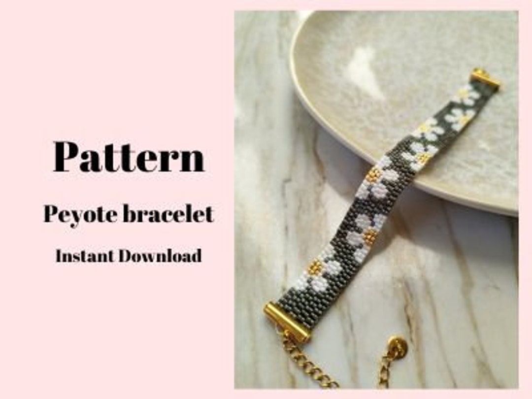Daisy Flower Bracelet , Peyote Pattern Bracelet , Beaded Pattern ...