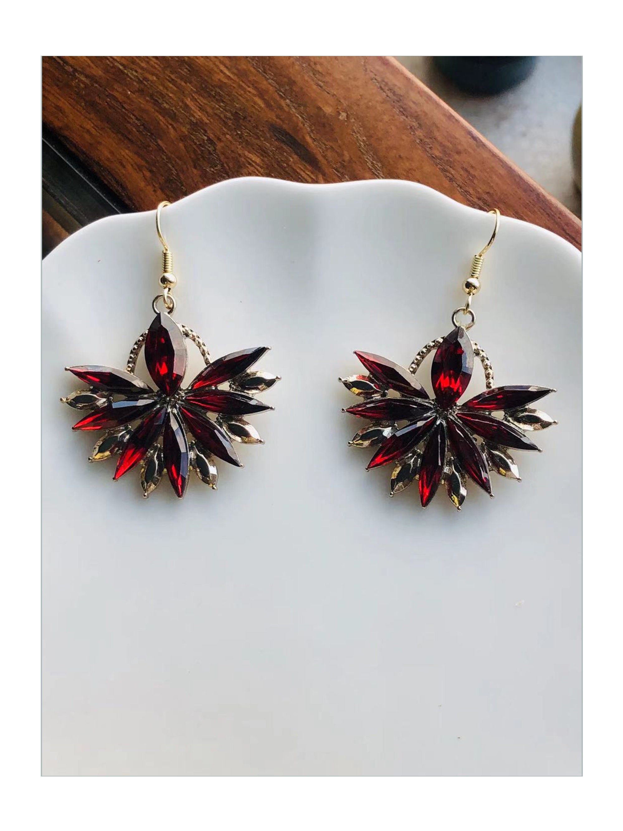 Ruby Red Earring - Etsy