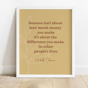 Michelle Obama Success Quote Wall Art, Strong Women Quotes About Life ...