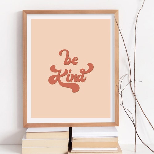 Be Kind Quote Print Retro Vintage Wall Art Boho Hippie - Etsy Australia