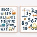 Numbers and Alphabet Poster Set - Navy Construction Nursery Decor ...