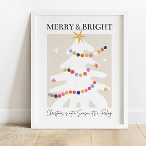 Christmas Tree Print - Merry and Bright Kids Holiday Decor - Minimal ...