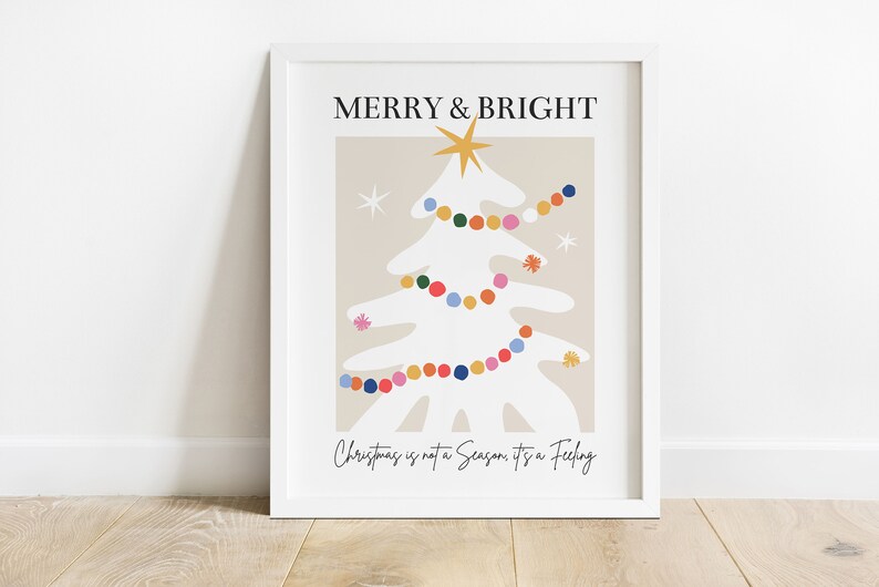 Christmas Tree Print - Merry and Bright Kids Holiday Decor - Minimal ...