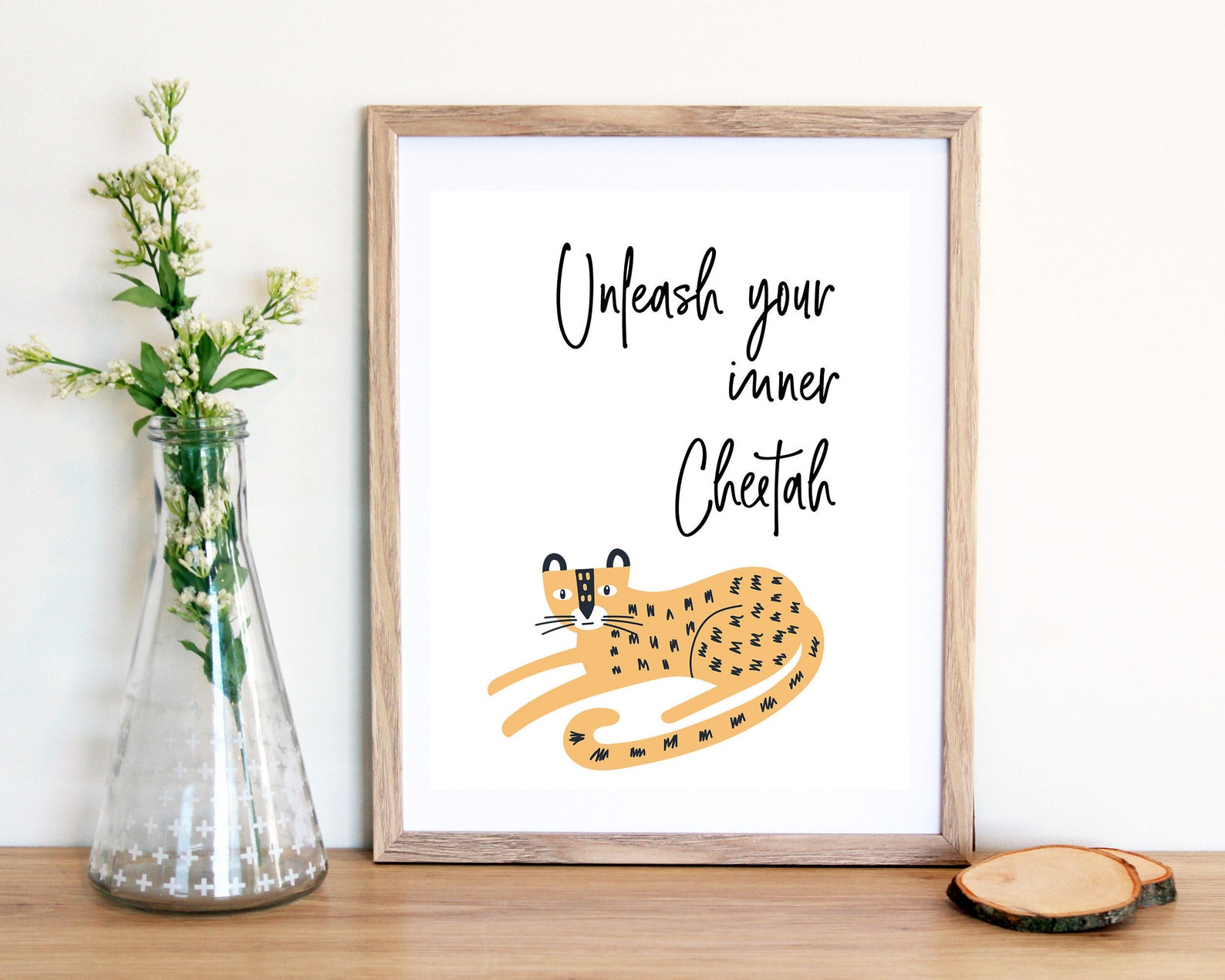 Inner Cheetah Inspirational Quote Art Print, Strong Female Saying ...