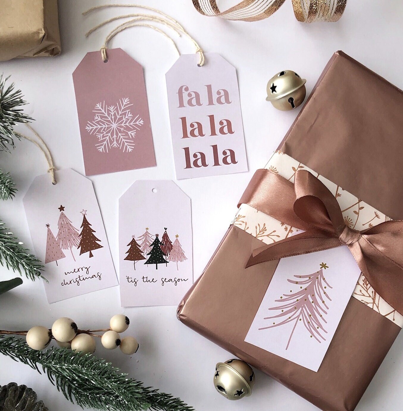 Boho Christmas Gift Tags Set of 8 Printable Holiday Gift - Etsy