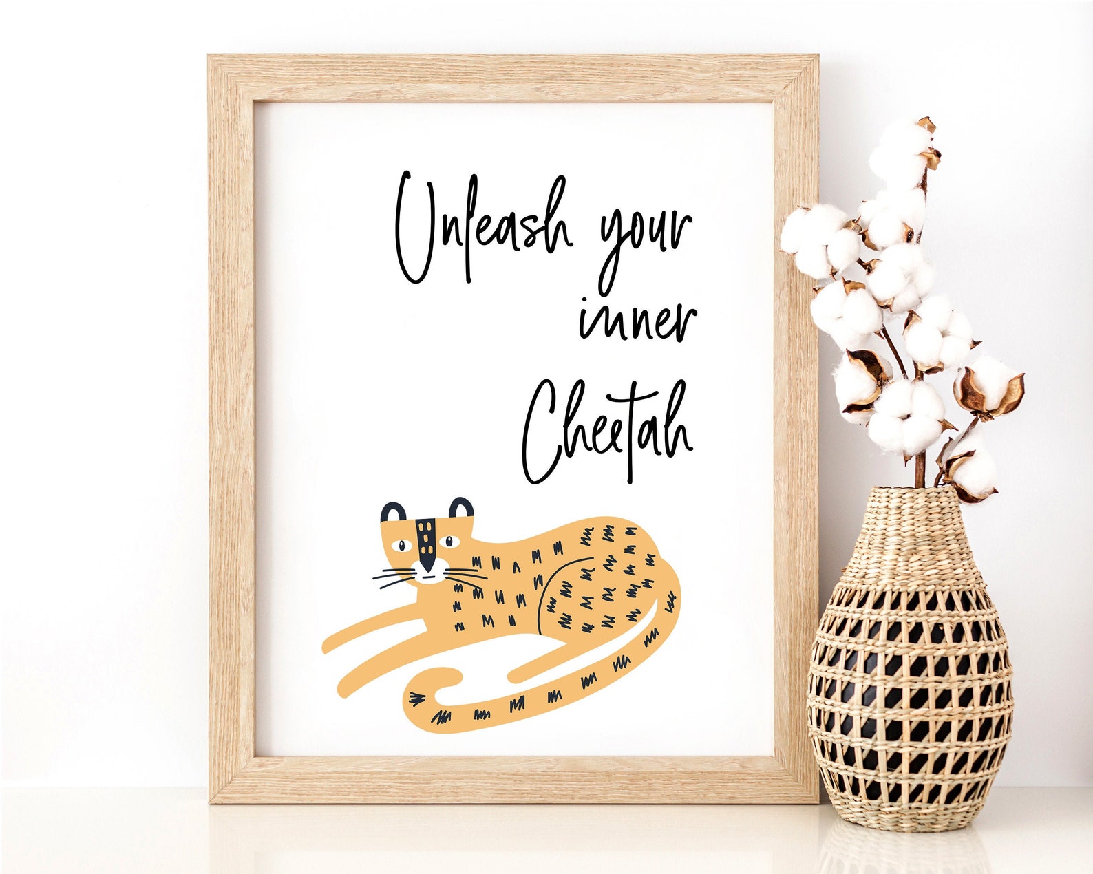 Inner Cheetah Inspirational Quote Art Print, Strong Female Saying ...
