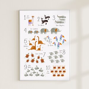 Alphabet and Numbers Posters - Animal Alphabet Chart - Set of 2 Prints ...