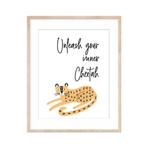 Inner Cheetah Inspirational Quote Art Print, Strong Female Saying ...