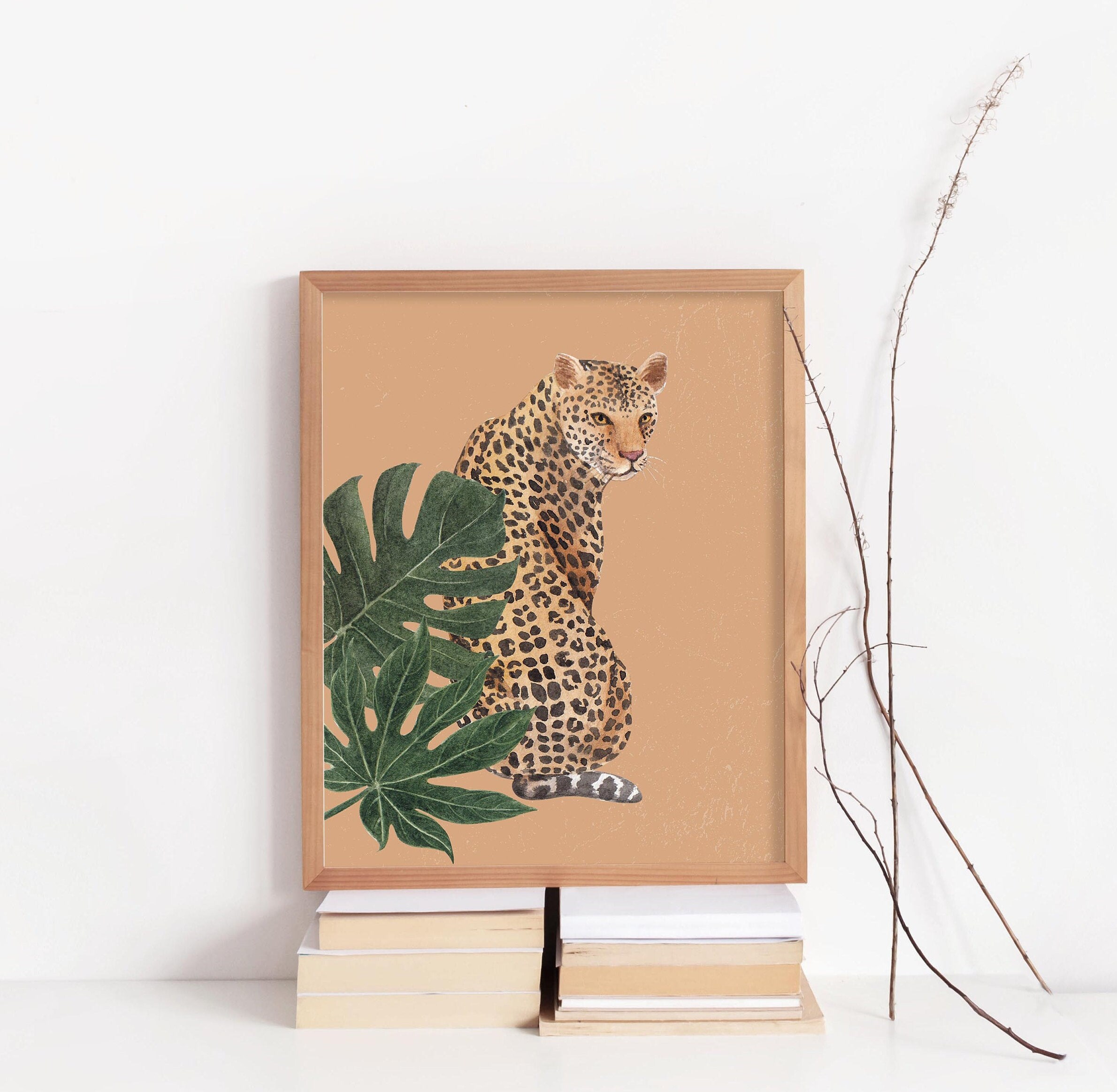 Leopard Wall Print - Modern Boho Cheetah Print - Minimalist Wall Art ...