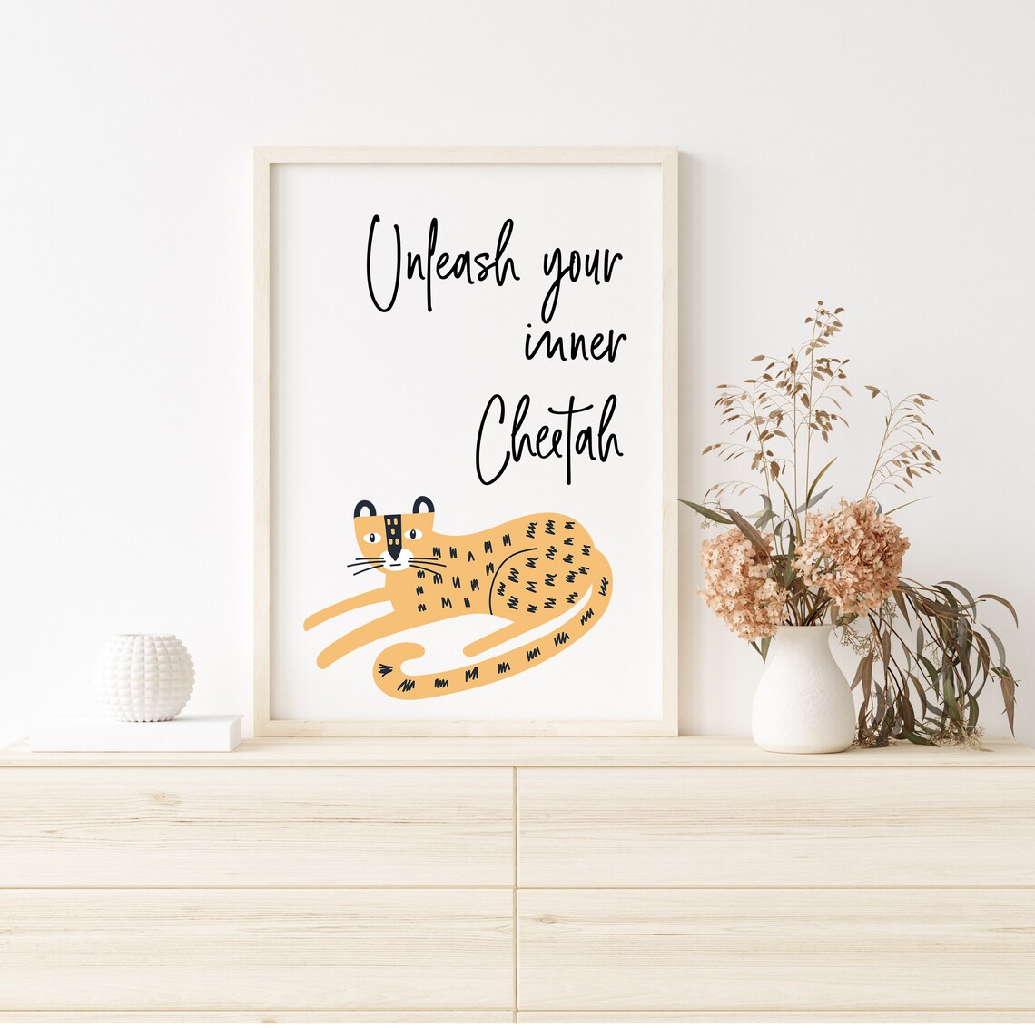 Inner Cheetah Inspirational Quote Art Print, Strong Female Saying ...