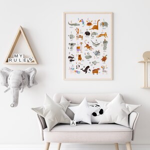 Animal Alphabet Poster - Educational Wall Art - Gender Neutral Playroom ...