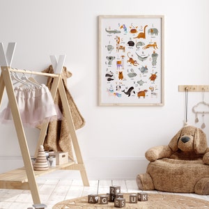 Animal Alphabet Poster - Educational Wall Art - Gender Neutral Playroom ...