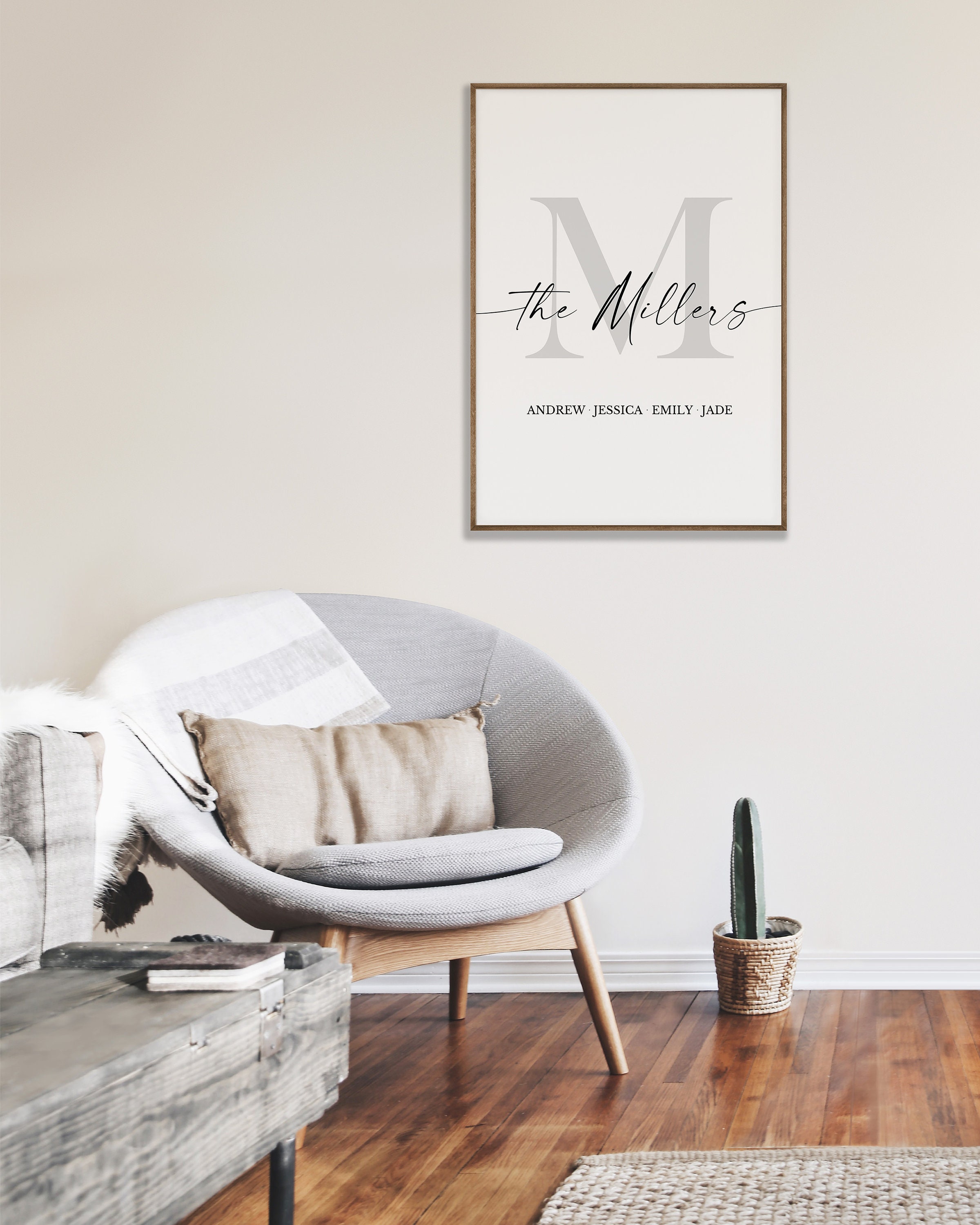 Personalised Family Name Print, Initial Family Sign, Surname Print ...