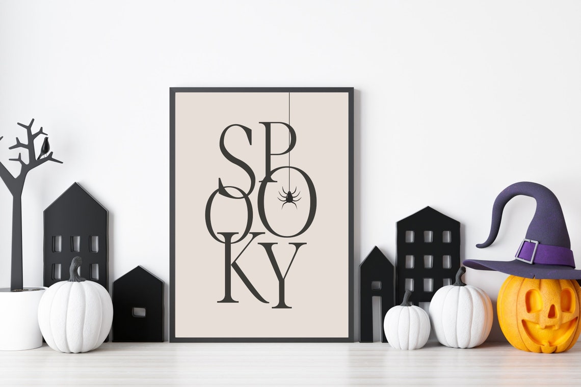 Spooky Halloween Printable Modern Halloween Typography Print - Etsy