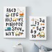 Construction Truck Alphabet and Numbers Nursery Print Set, Toddler Boy ...
