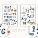 Numbers and Alphabet Poster Set - Navy Construction Nursery Decor ...