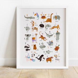 Animal Alphabet Poster - Educational Wall Art - Gender Neutral Playroom ...