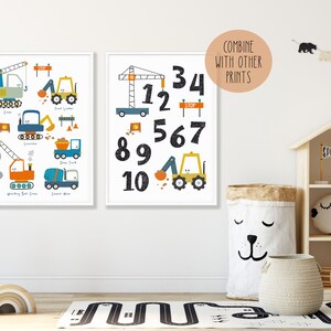 CONSTRUCTION NUMBERS POSTER Kids Truck Wall Art Number Printable ...