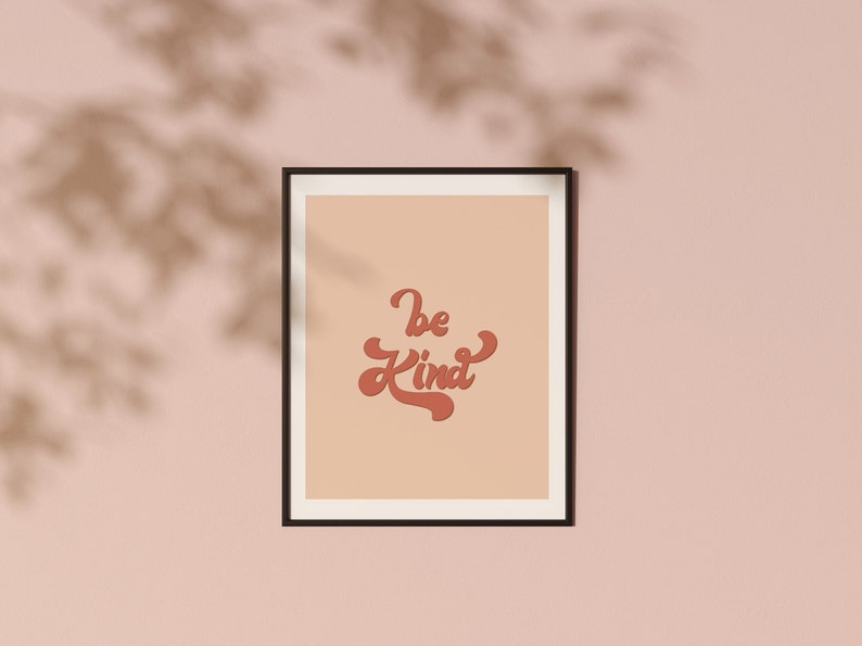 Be Kind Quote Print Retro Vintage Wall Art Boho Hippie - Etsy Australia