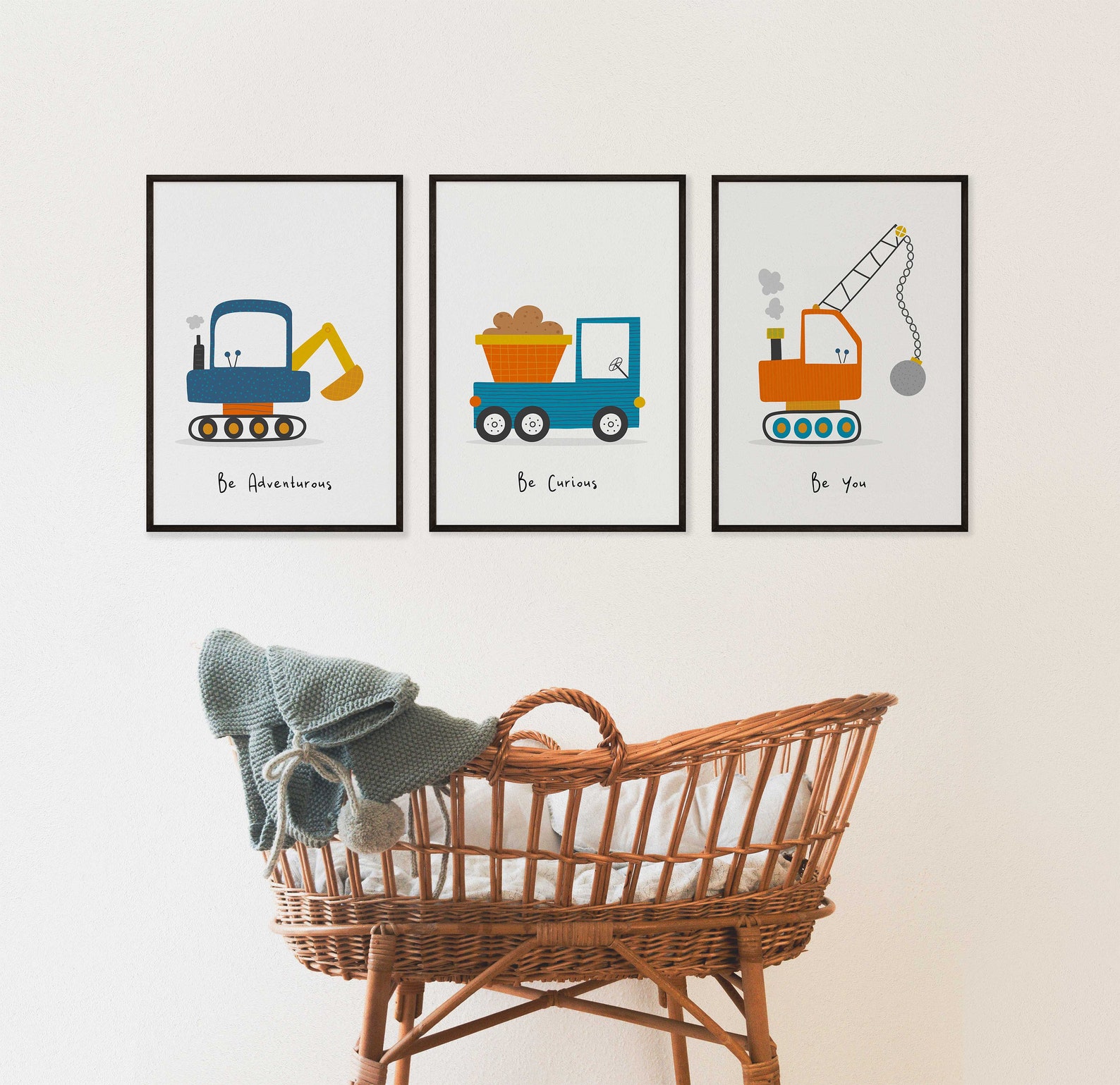 Construction Trucks Set of 6 Baby Boy Nursery Printables, Toddler Boys ...