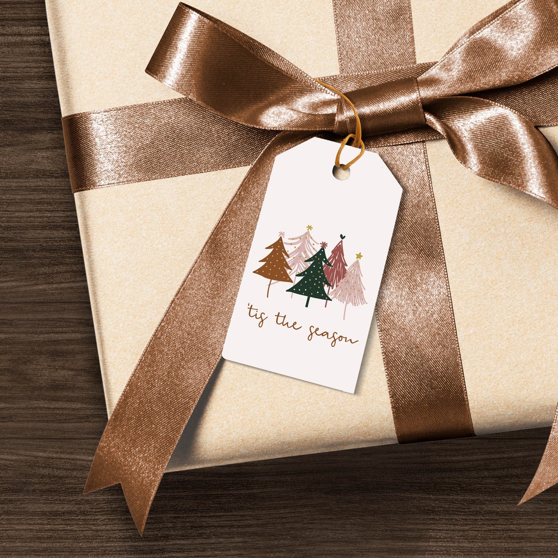 Boho Christmas Gift Tags Set of 8 Printable Holiday Gift | Etsy