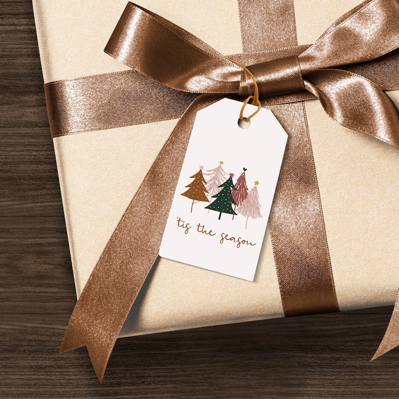 Boho Christmas Gift Tags Set of 8 Printable Holiday Gift - Etsy