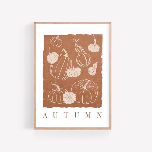 Pumpkin Printable Wall Art Fall Decor Digital Print Neutral - Etsy