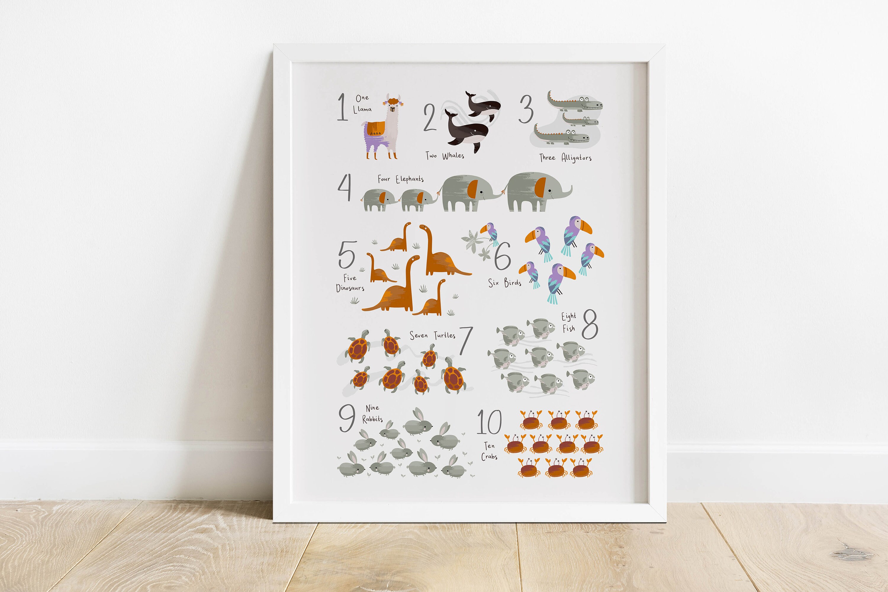 Animal Number Chart Learning Numbers Educational Poster - Etsy Australia