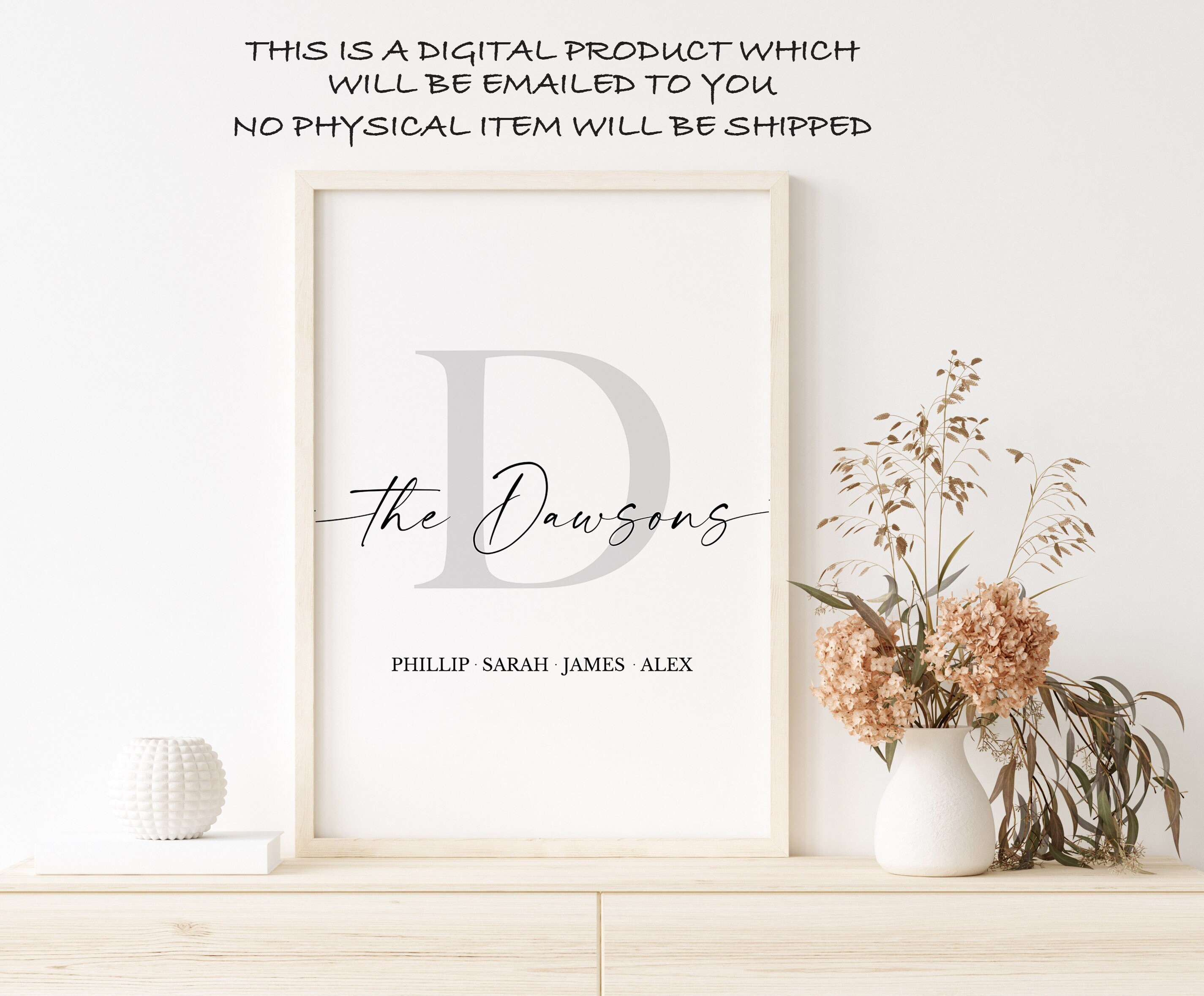 Personalised Family Name Print Initial Family Sign Surname - Etsy Australia