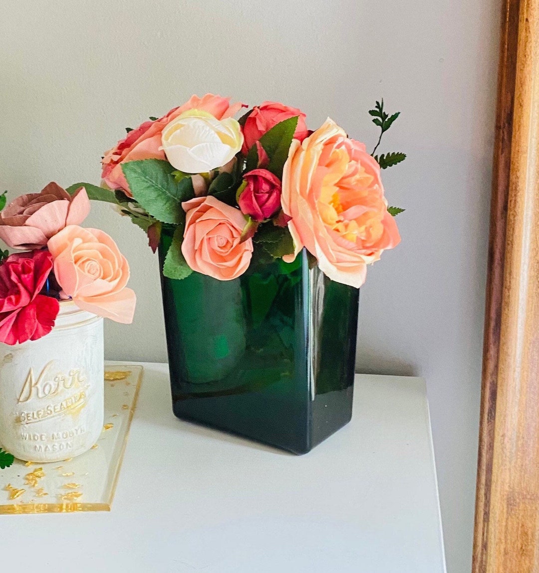 Vintage Green NAPCO 1155 Rectangle Vase. Unique Vibrant Vase - Etsy