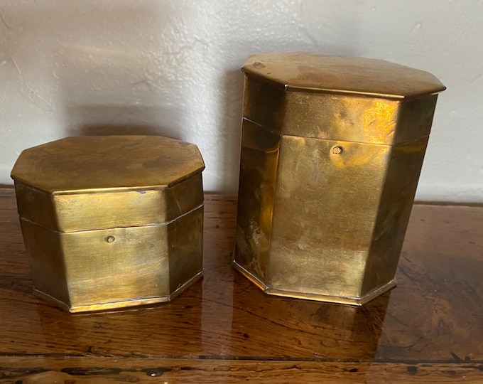 Vintage Brass Storage Boxes, Lidded - Etsy