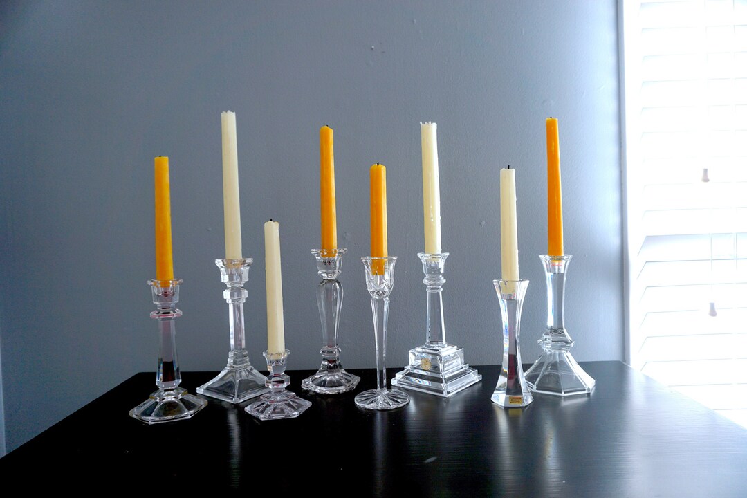 Vintage Crystal Candlesticks - Etsy