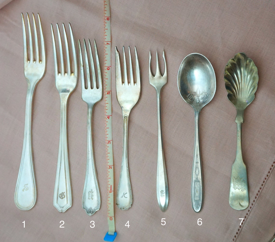 Monogrammed Vintage Silverware Silverplate Antique Flatware | Etsy