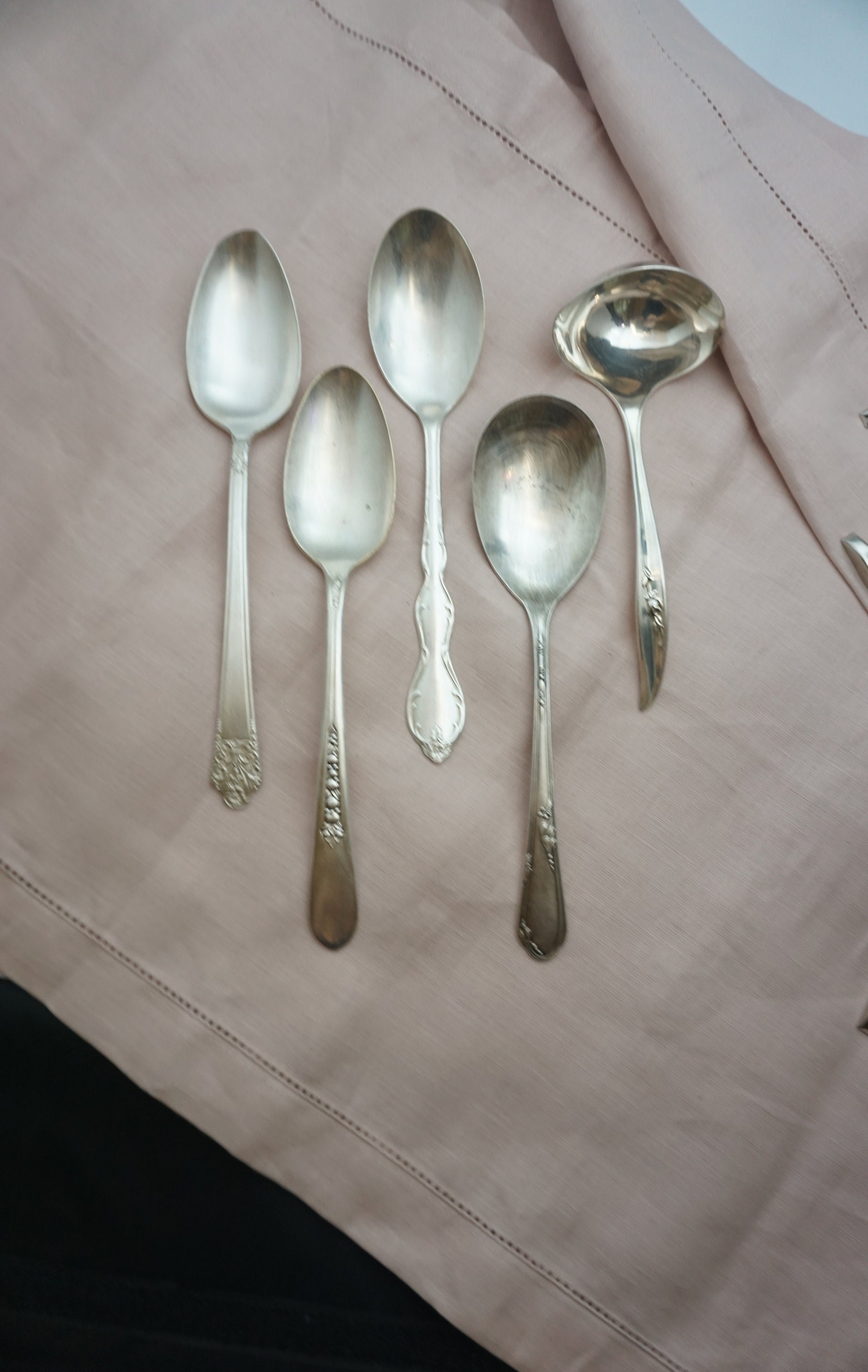 Silver Serving Spoons Various Vintage Silver-plated Spoons - Etsy