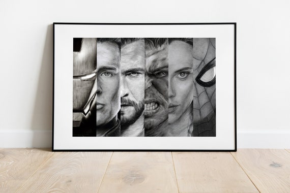 The Avengers Iron Man Cap Thor Hulk Black Widow and - Etsy Hong Kong