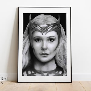 Scarlet Witch | Wanda Maximoff | Pencil and Charcoal Drawing | Print ...
