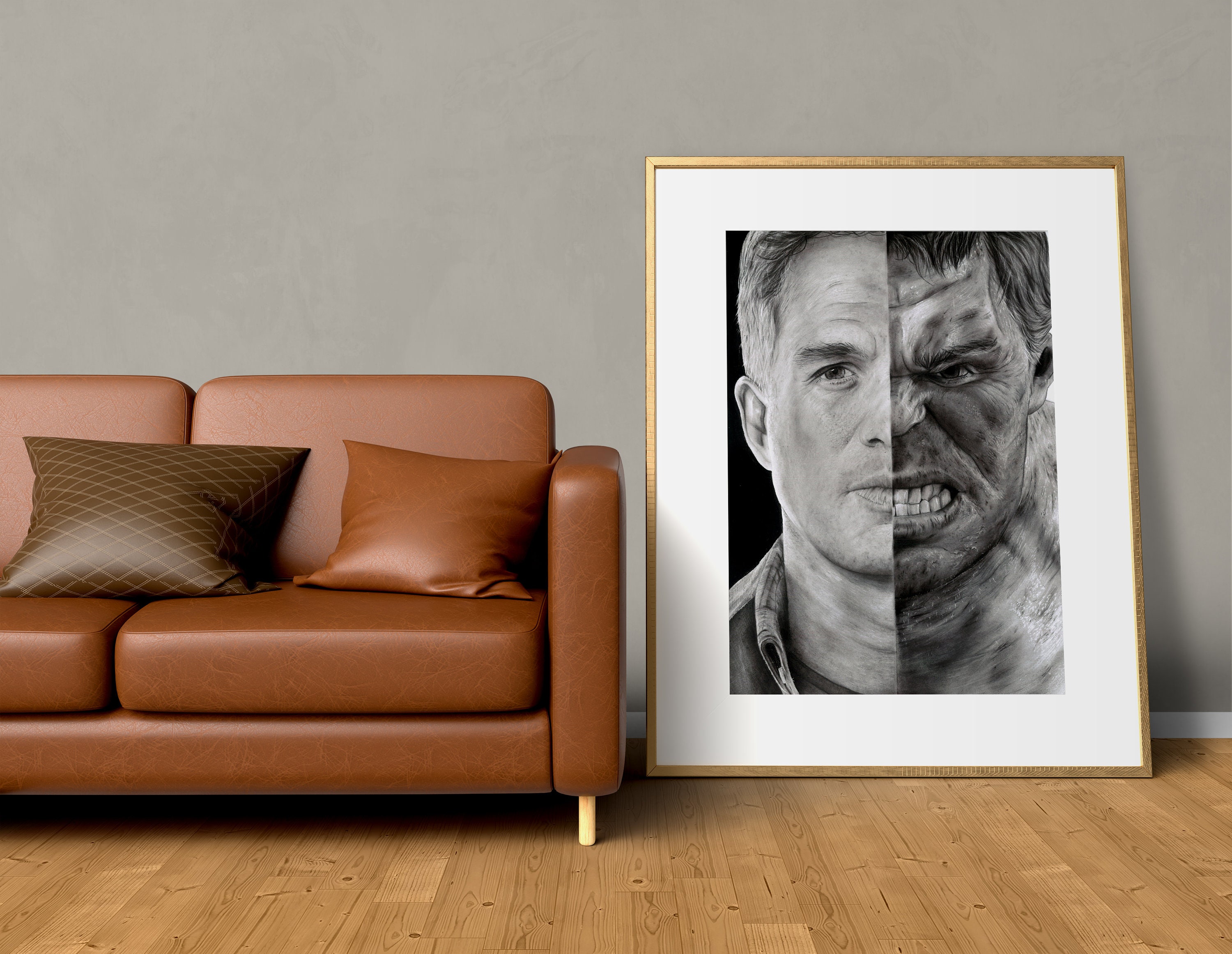 Hulk Mark Ruffalo Graphite and Charcoal Drawing Print - Etsy