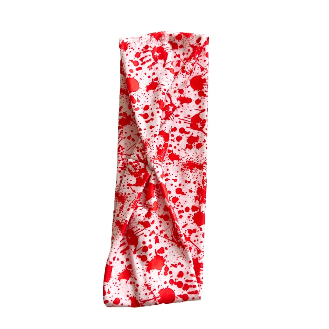 Blood Spatter Headband/ Twist Headband/ Halloween Headband/ Blood ...